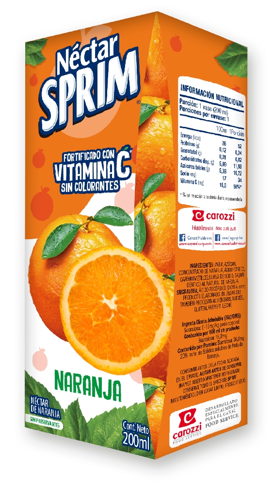 Nectar Naranja Sprim 190Ml - Bodega Online | Abastecimiento Gastronómico y Hotelero